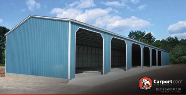 30' x 150' Partially Enclosed Vertical Metal Building | Metal Buildings