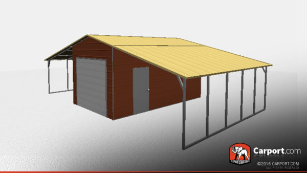 36' x 21' x 10' Steel Building with Lean-tos | Shop Metal Buildings Online!